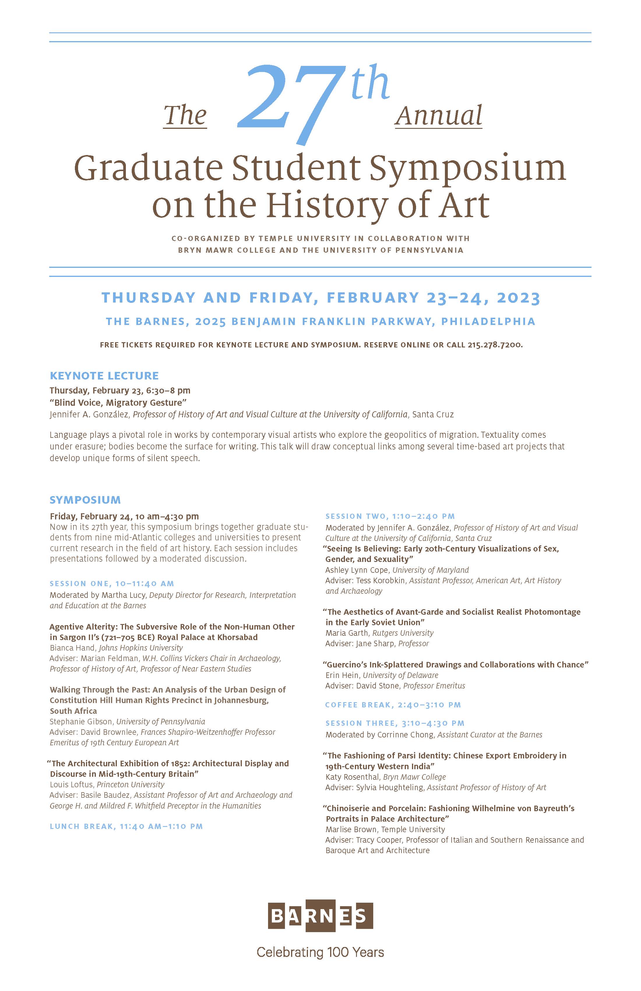 Keynote Lecture - 27th Annual Graduate Student Symposium on the History ...